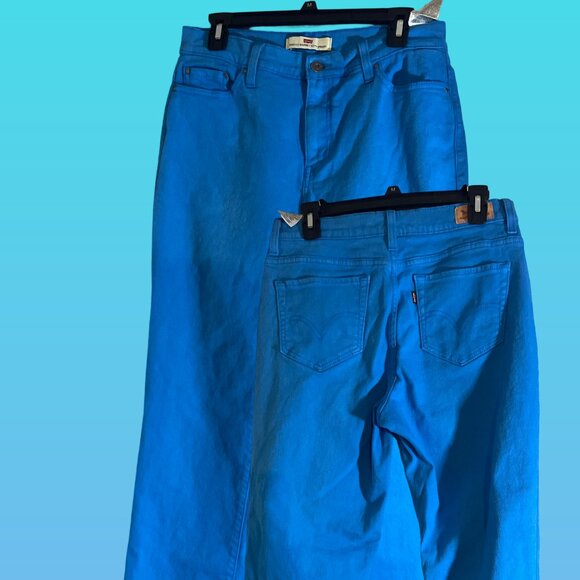 Levi's | Jeans | Levis Perfectly Shaping 52 Straight Leg Denim Electric ...